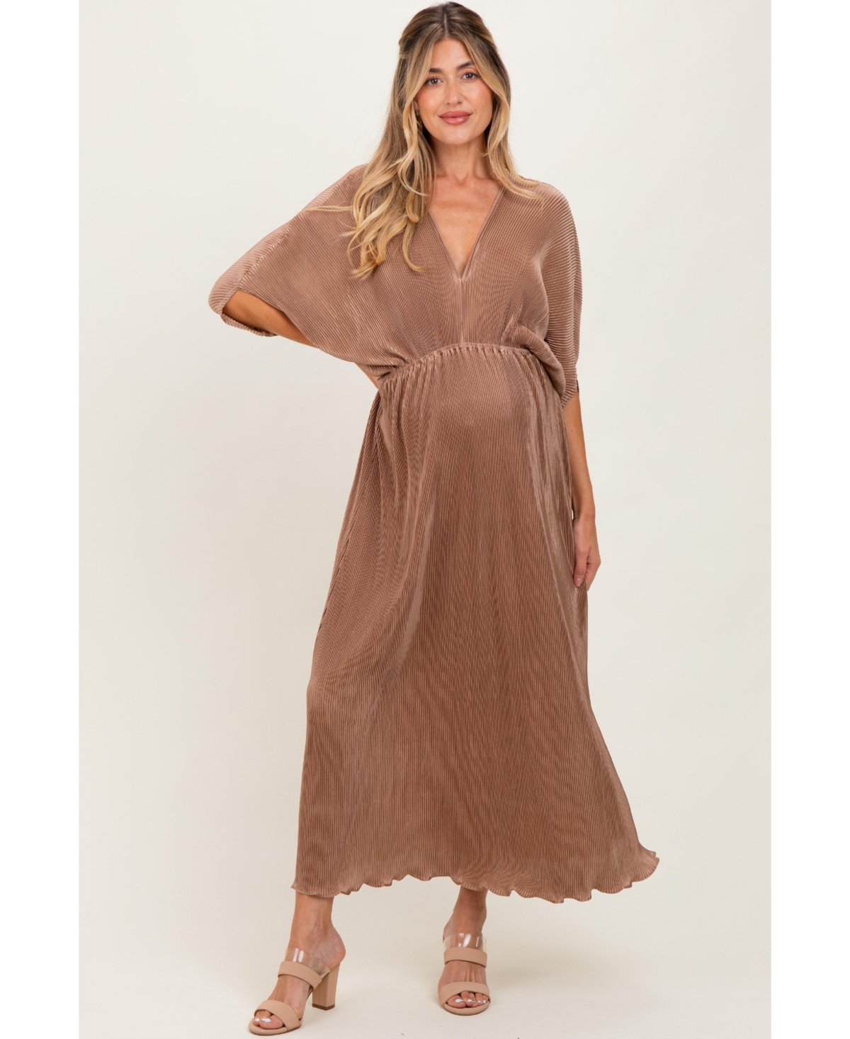 Click here for Pinkblush Maternity Burgundy Pleated Satin Dolman... prices