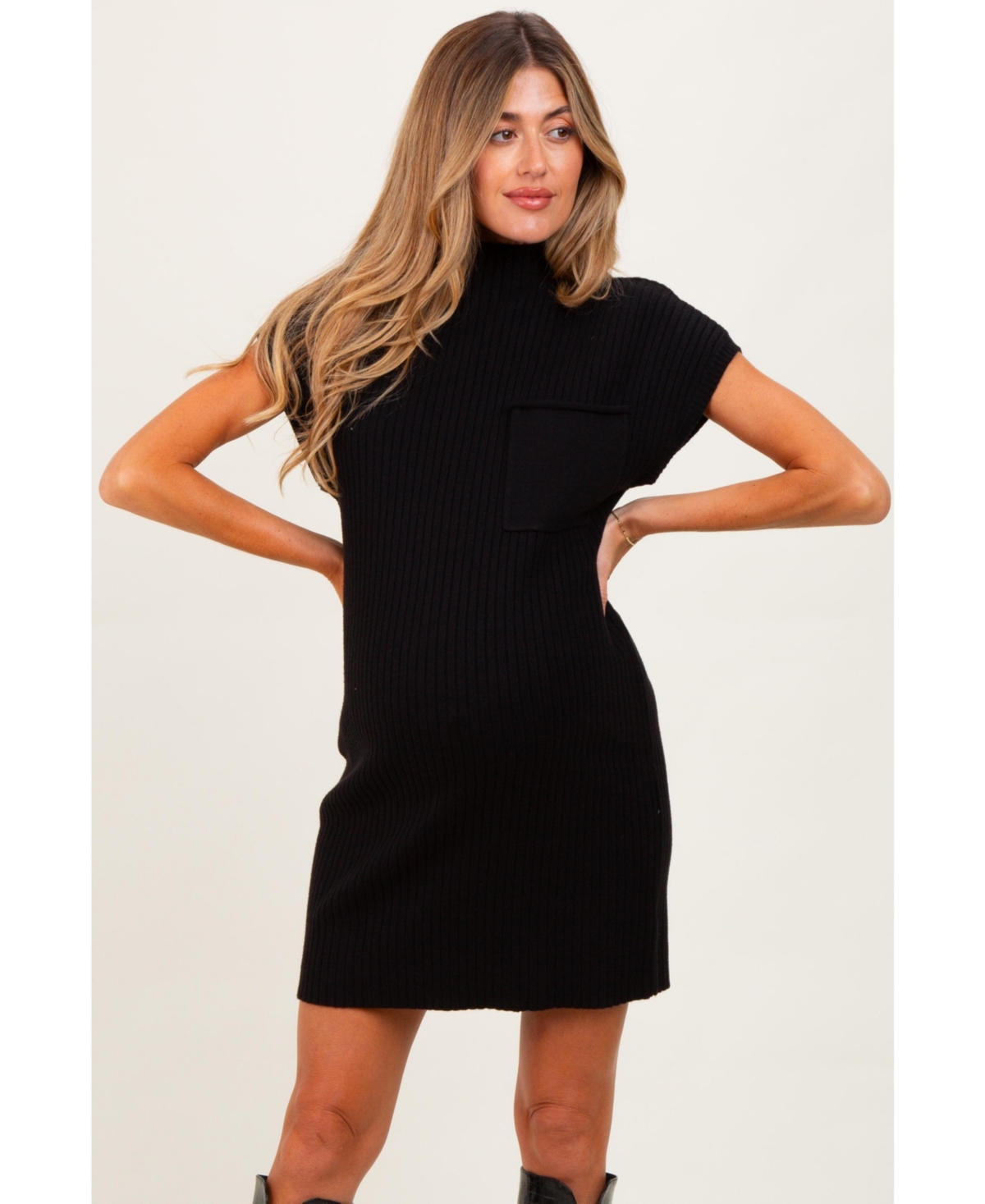 Click here for Pinkblush Maternity Burgundy Ribbed Knit Short Sle... prices