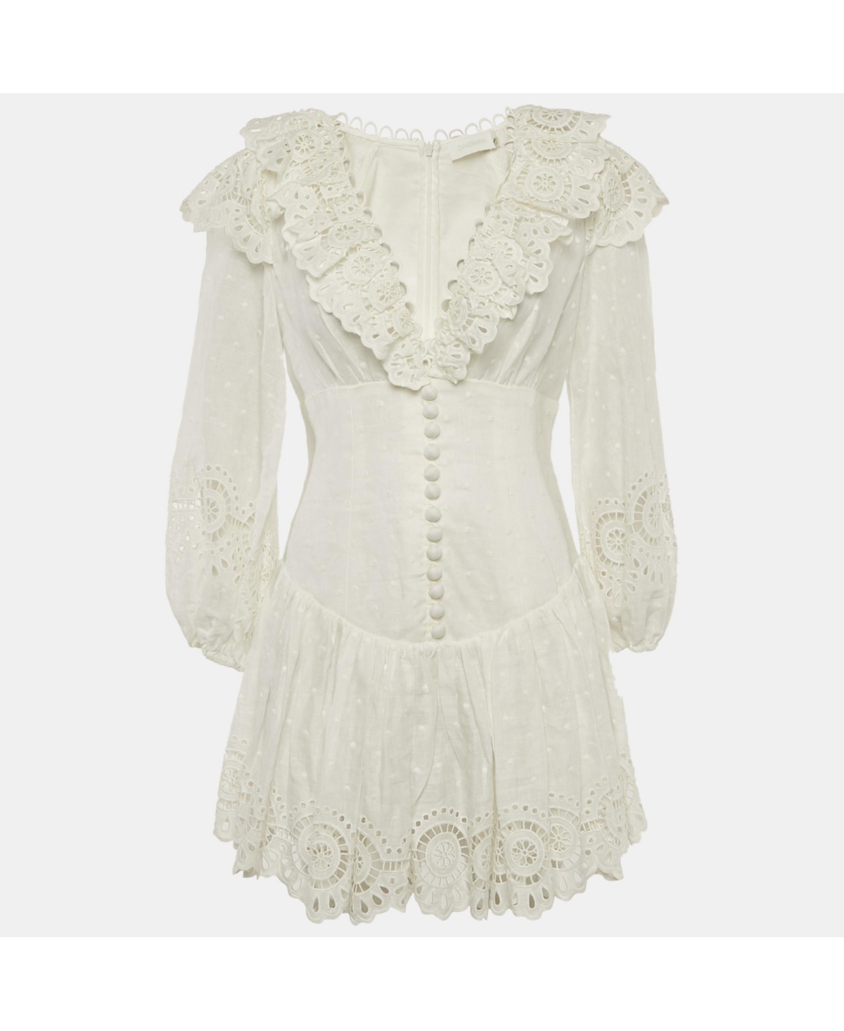 Click here for Pre-Owned Zimmermann Womens White Swiss Dot Anglai... prices