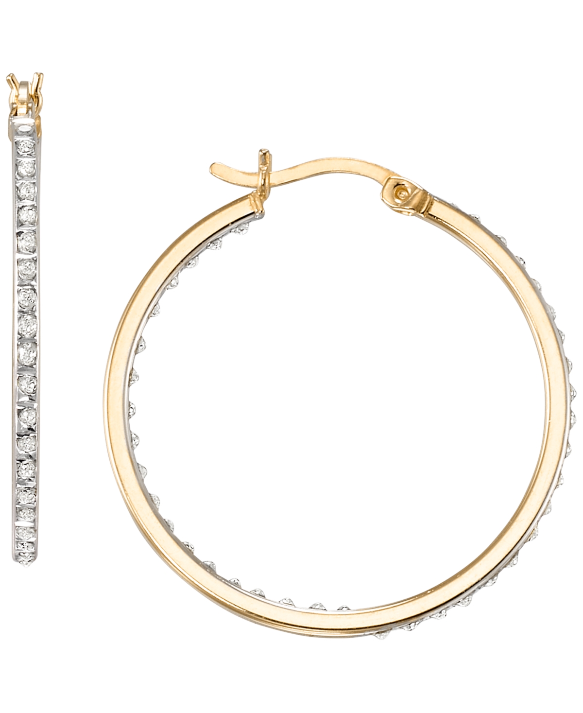 Click here for Macys Diamond Accent Hoop Earrings (0.01 ct. t.w.)... prices