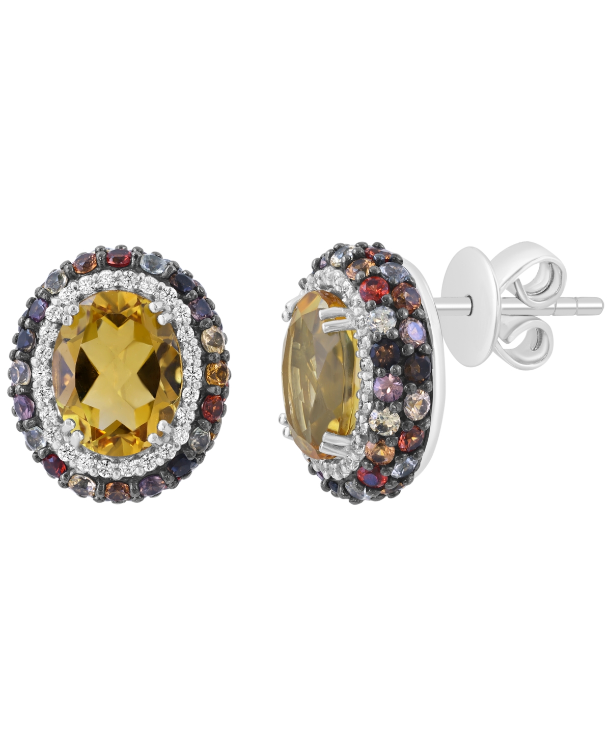 Click here for Effy Collection Multi-Gemstone Round Earrings (5-1... prices