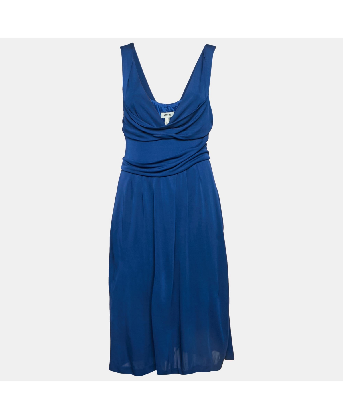 Click here for Pre-Owned Moschino Womens Navy Blue Jersey Draped... prices