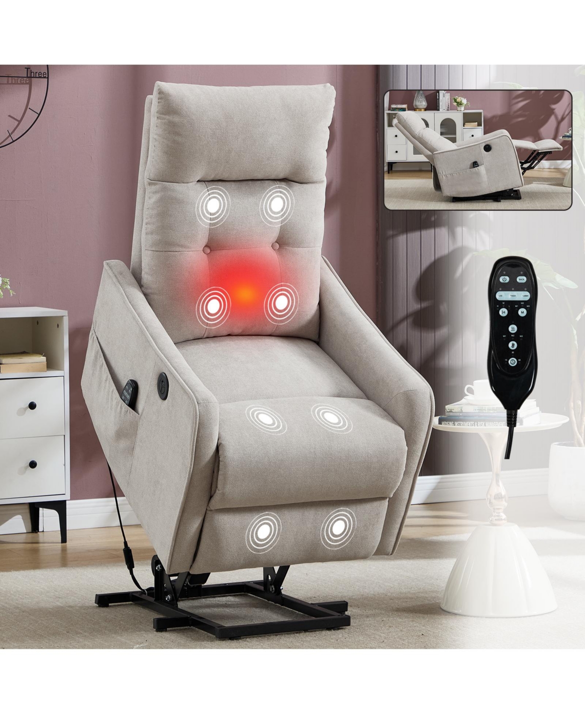 Click here for sumyeg Chenille Single Motor Power Lift Recliner C... prices