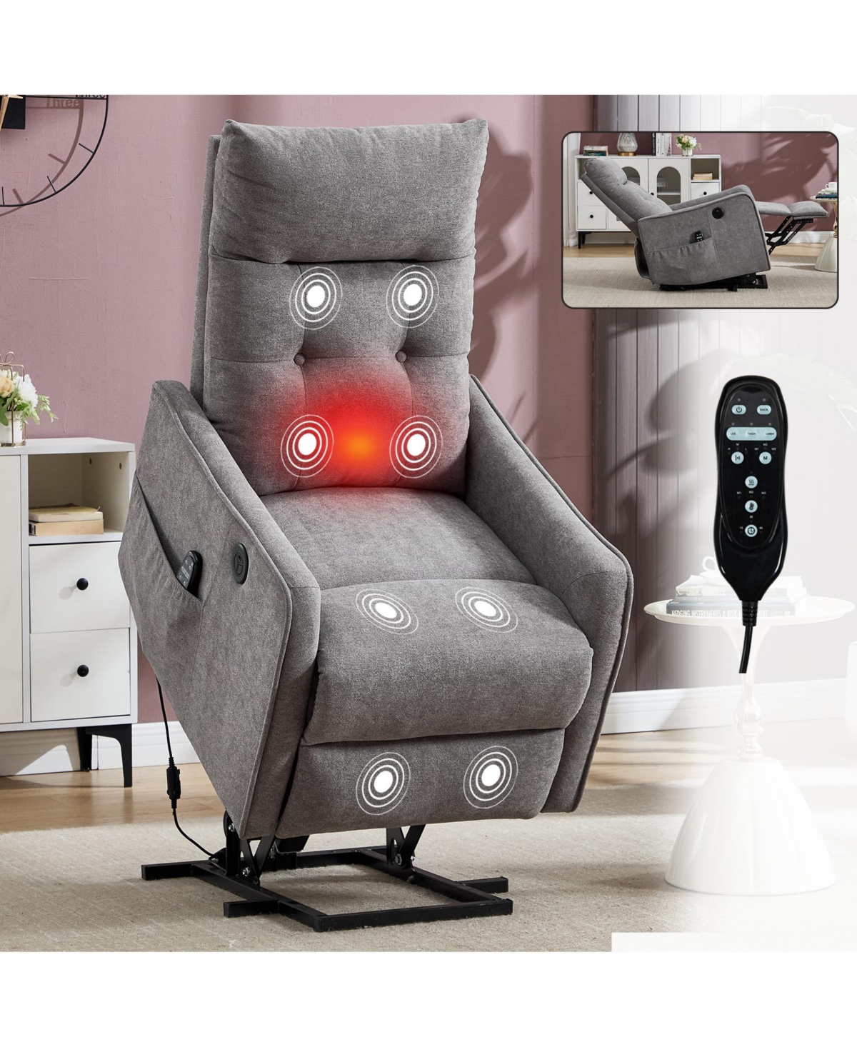 Click here for sumyeg Chenille Single Motor Power Lift Recliner C... prices