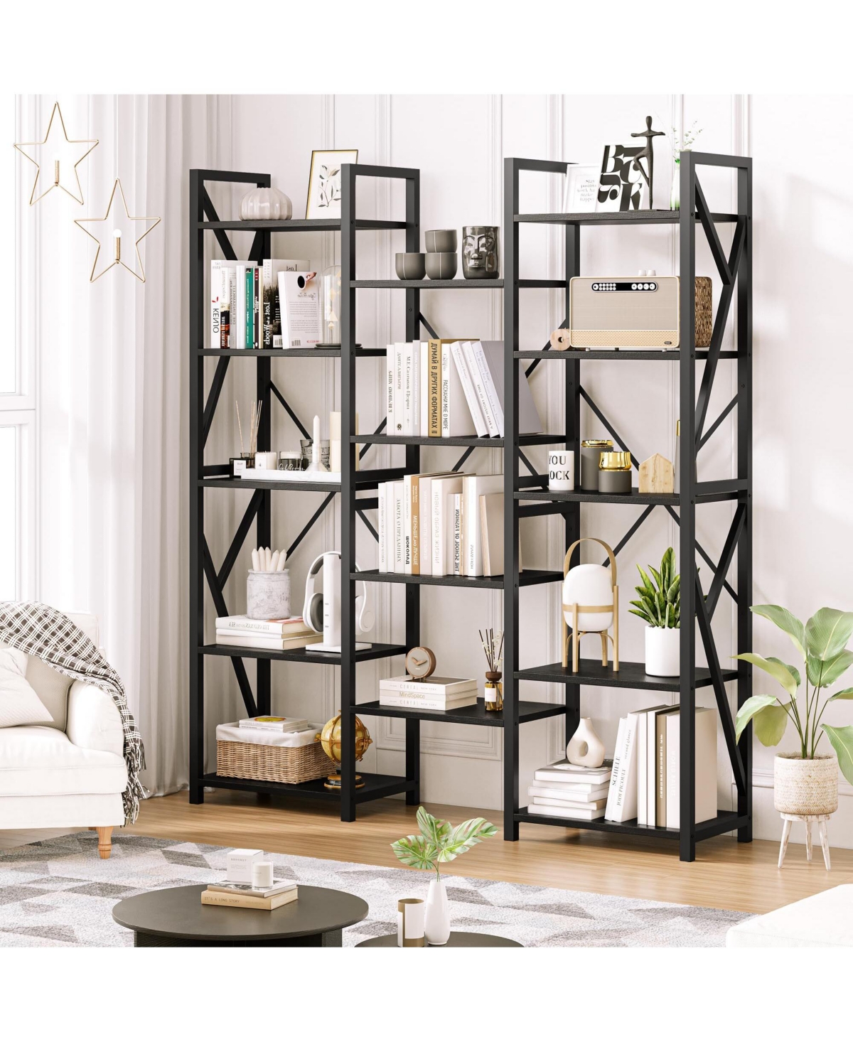 Click here for Gaomon Triple Wide 5 Tier Bookshelf  Large Industr... prices