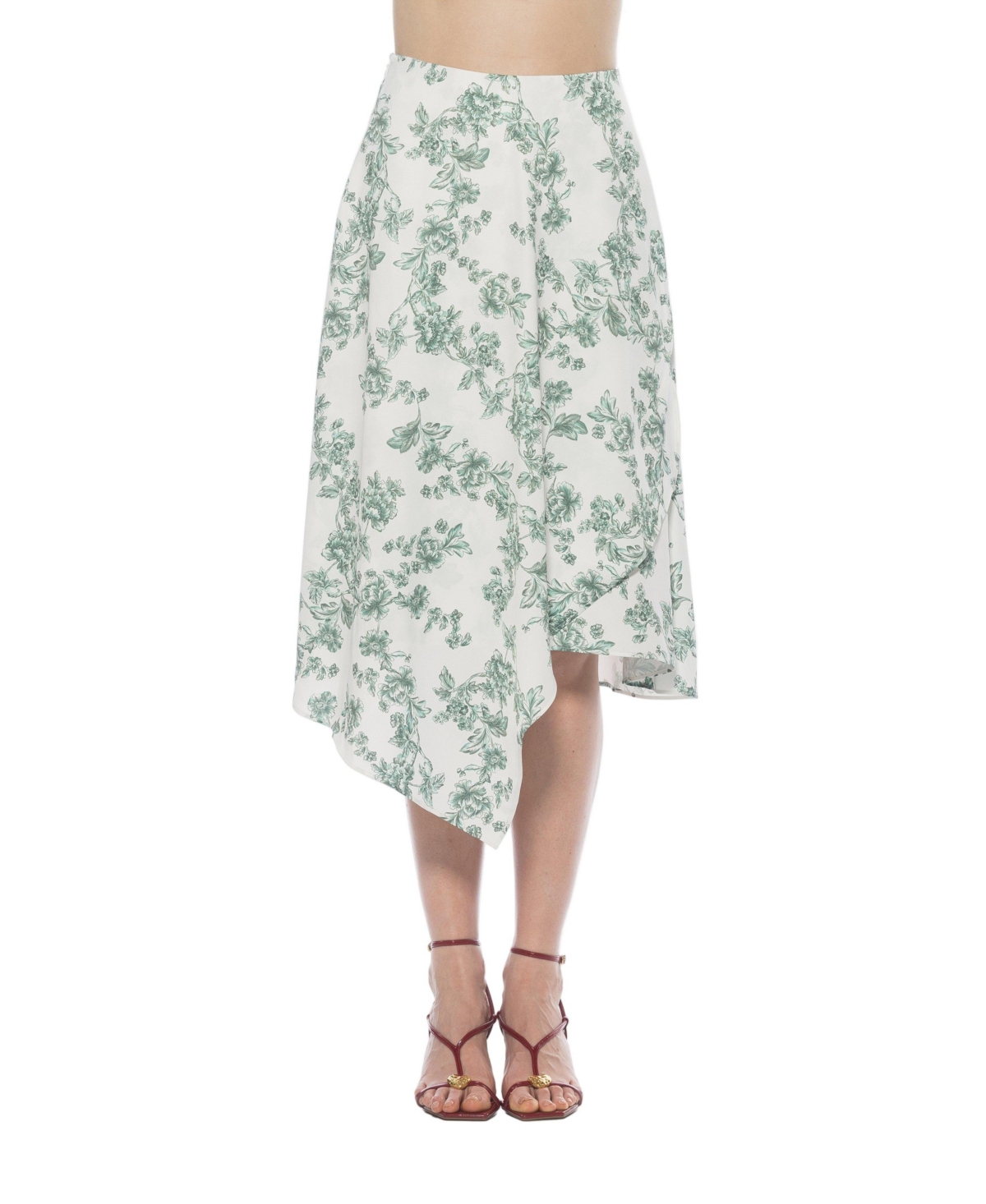 Click here for Alexia Admor Womens Jess Asymmetric Midi Skirt - G... prices