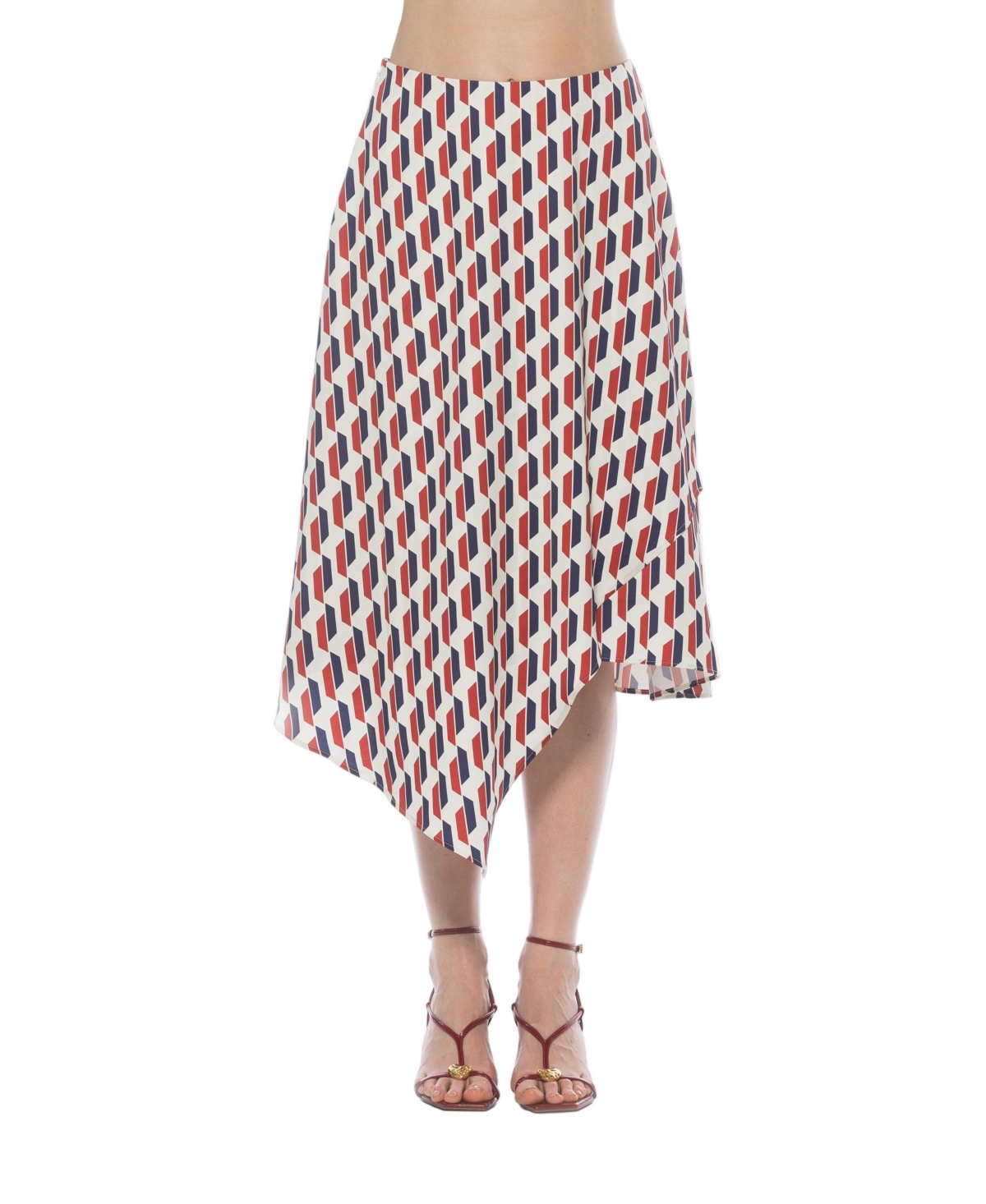 Click here for Alexia Admor Womens Jess Asymmetric Midi Skirt - R... prices