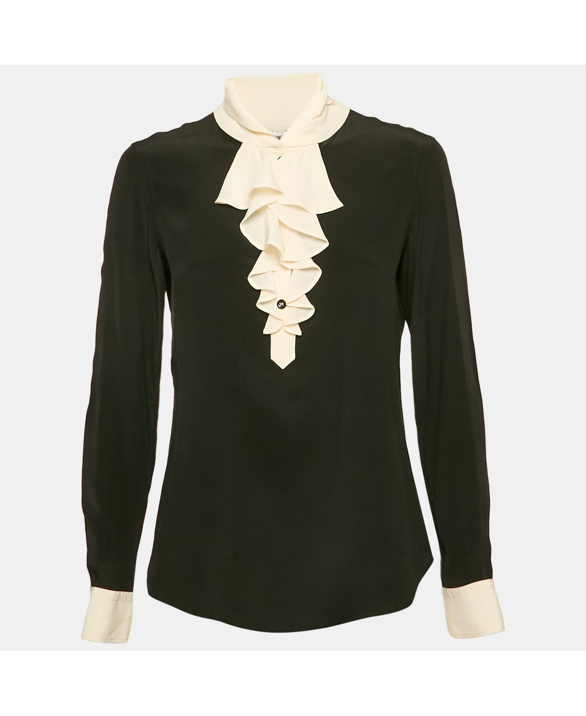 Click here for Pre-Owned Moschino Womens Black Silk Ruffled Long... prices