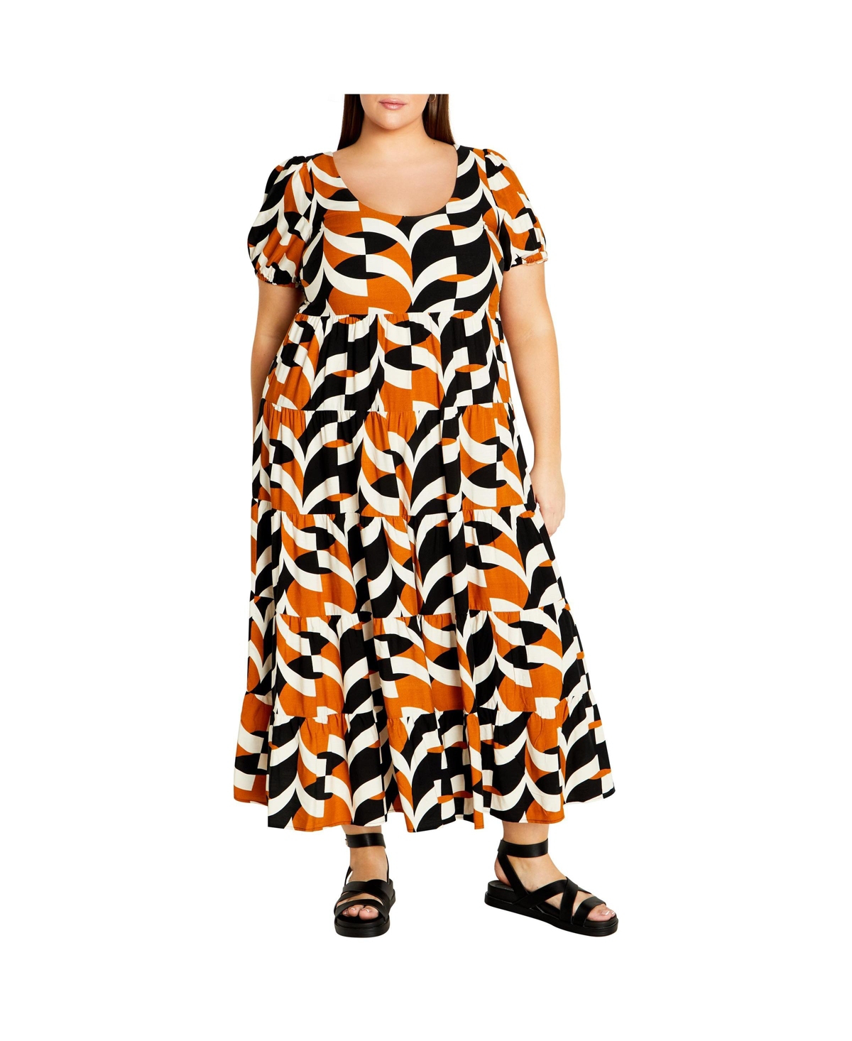 Click here for City Chic Womens Mila Print Dress - Black mystic prices