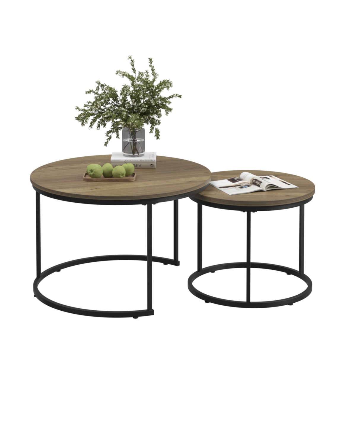 Click here for sumyeg Industrial Nesting Coffee Table Set of 2 wi... prices