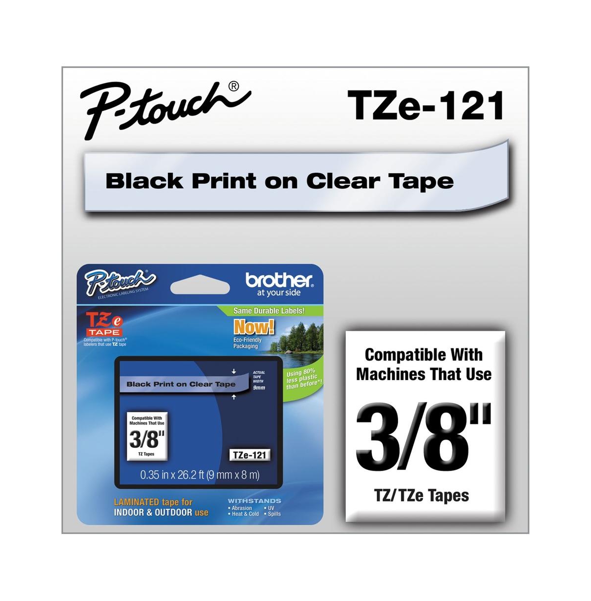 Click here for Brother P-Touch TZE121 0.35 in. x 26.2 ft. TZe Sta... prices