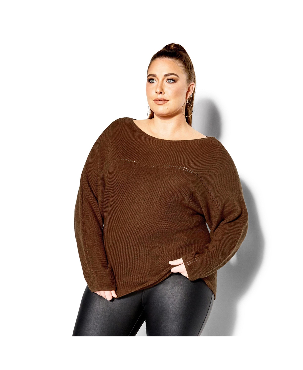 Click here for City Chic Womens Romance Sweater - Chocolate prices