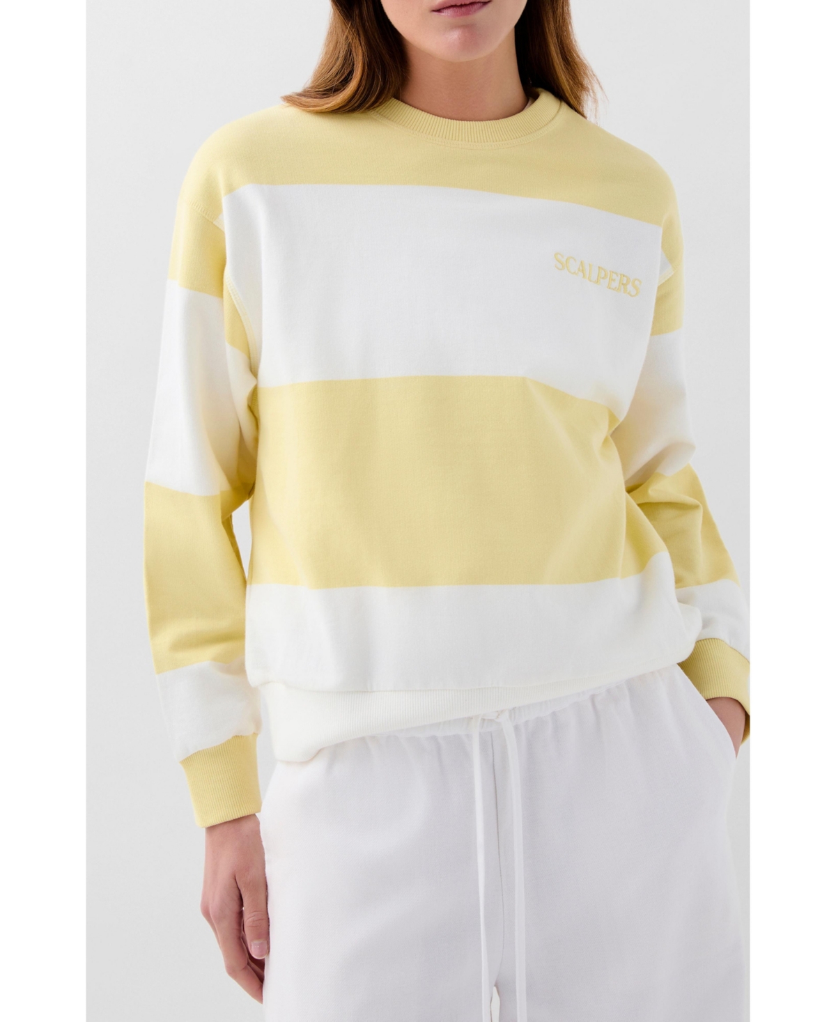 Click here for Scalpers Womens Stripes Sweater - Yellowstripes prices