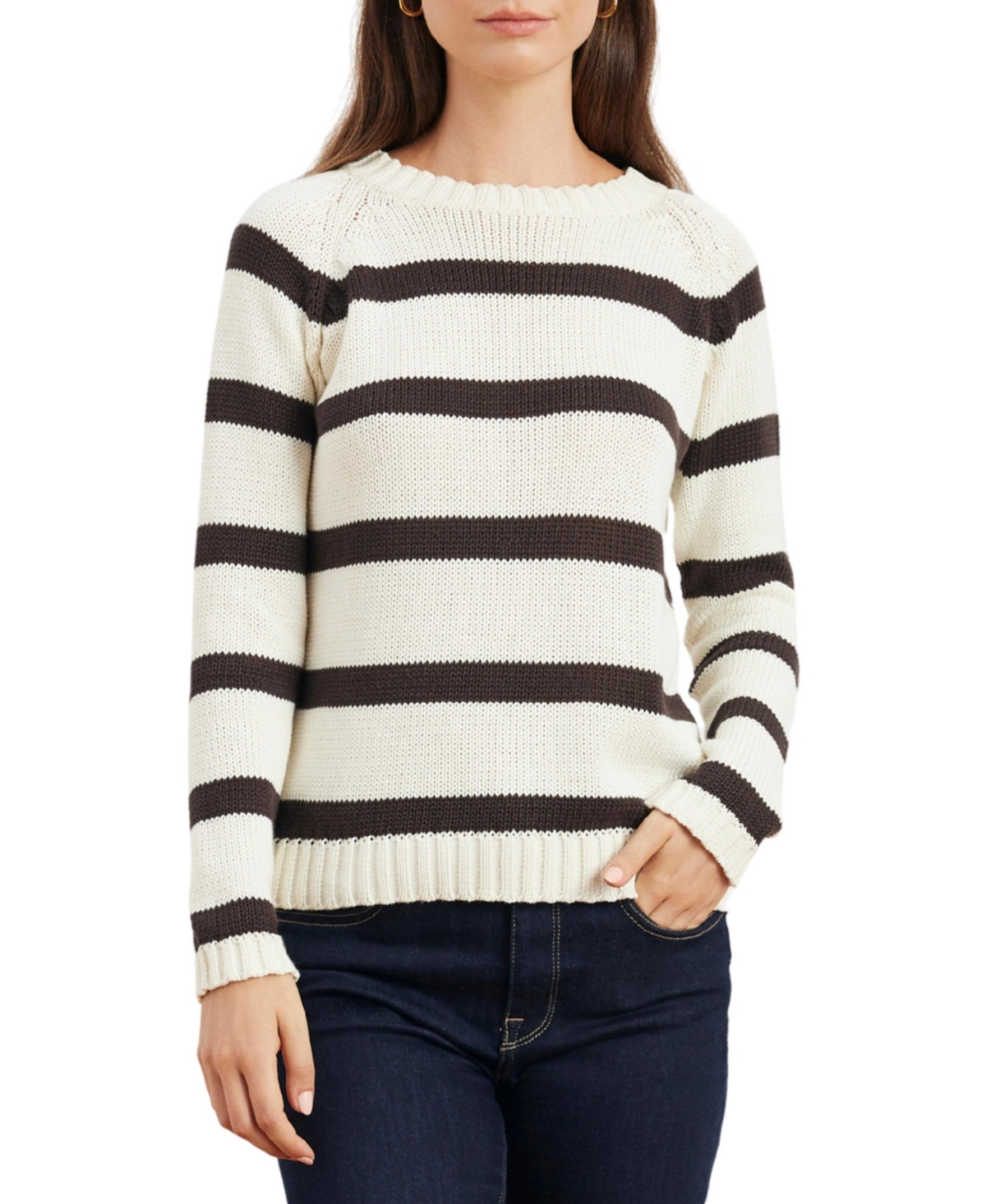Click here for Paneros Clothing Womens Striped Sloane Crewneck Sw... prices