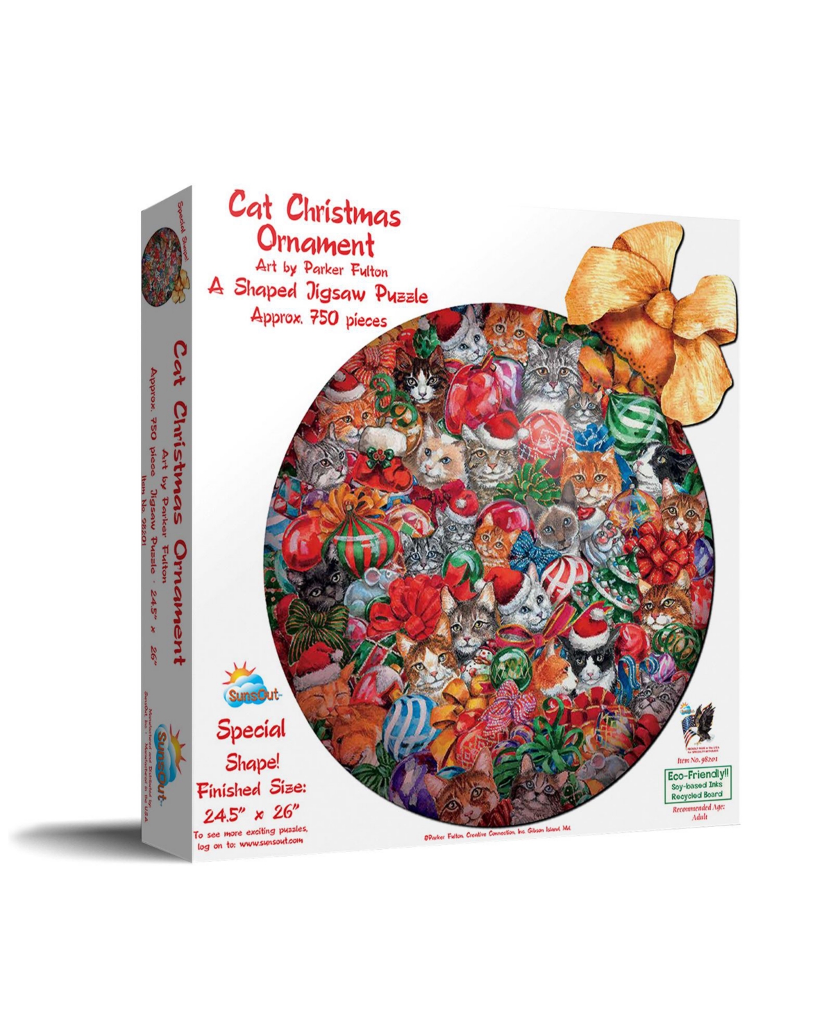 Click here for SunsOut Cat Christmas ornament 750 piece Jigsaw Pu... prices