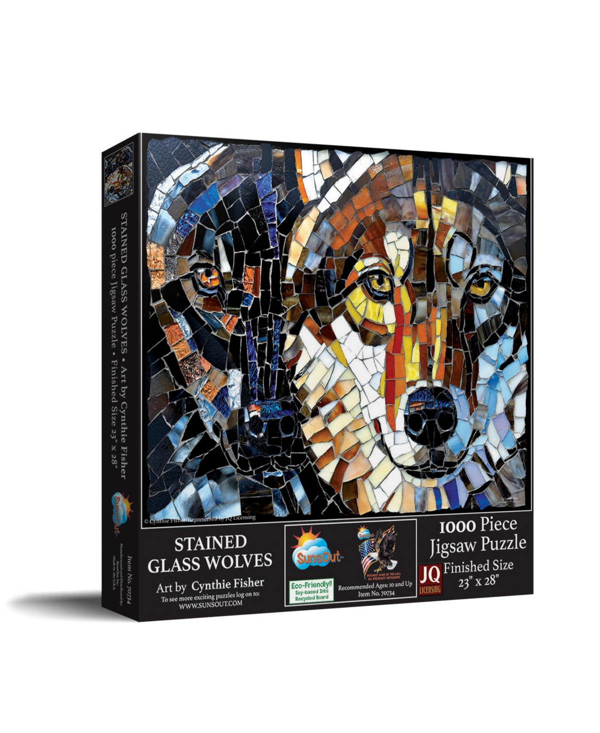 Click here for SunsOut Stained Glass Wolves 1000 piece Jigsaw Puz... prices
