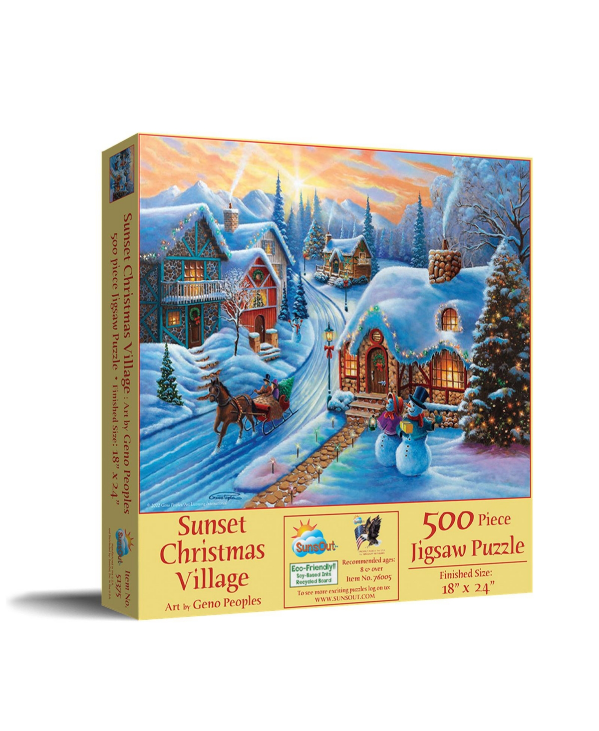 Click here for SunsOut Sunset Christmas Village 500 piece Jigsaw... prices