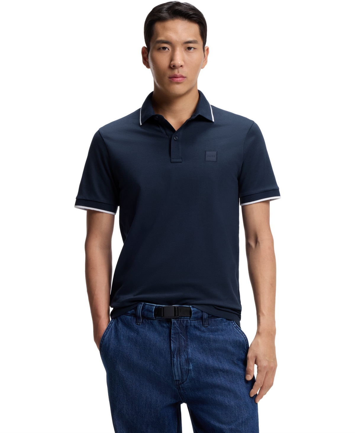 Click here for Boss by Hugo Boss Mens Slim-Fit Pique Polo - Open... prices