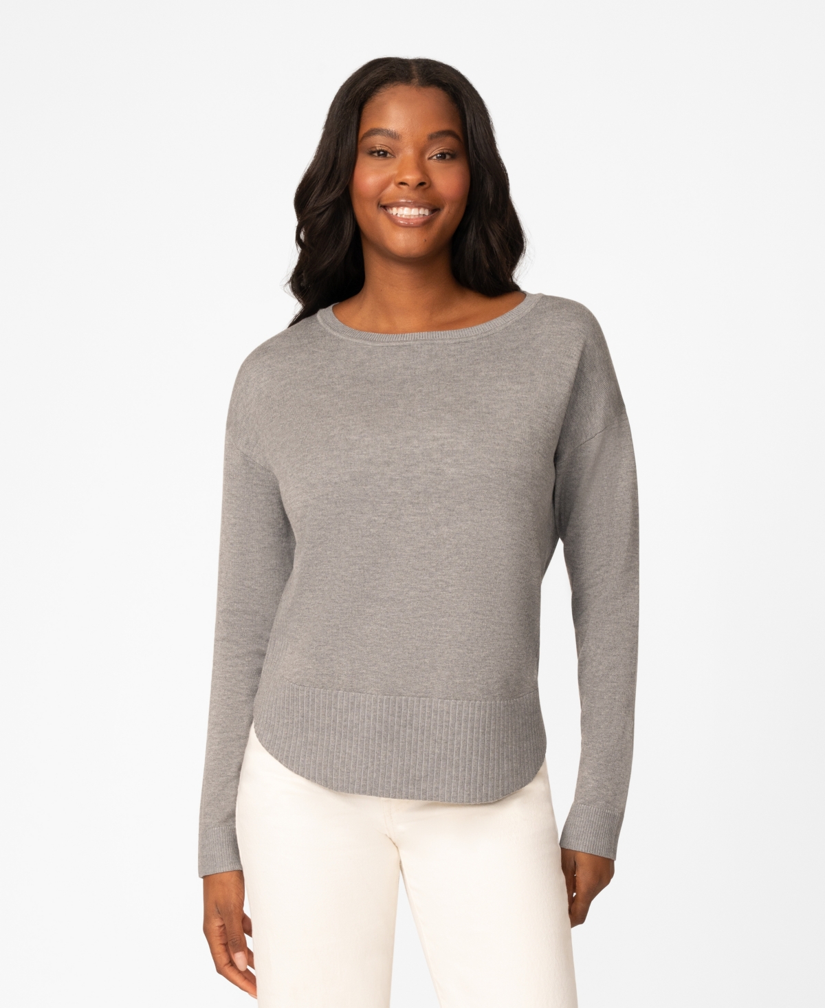 Click here for Melissa Paige Womens Round Hem Pull-On Sweater - H... prices