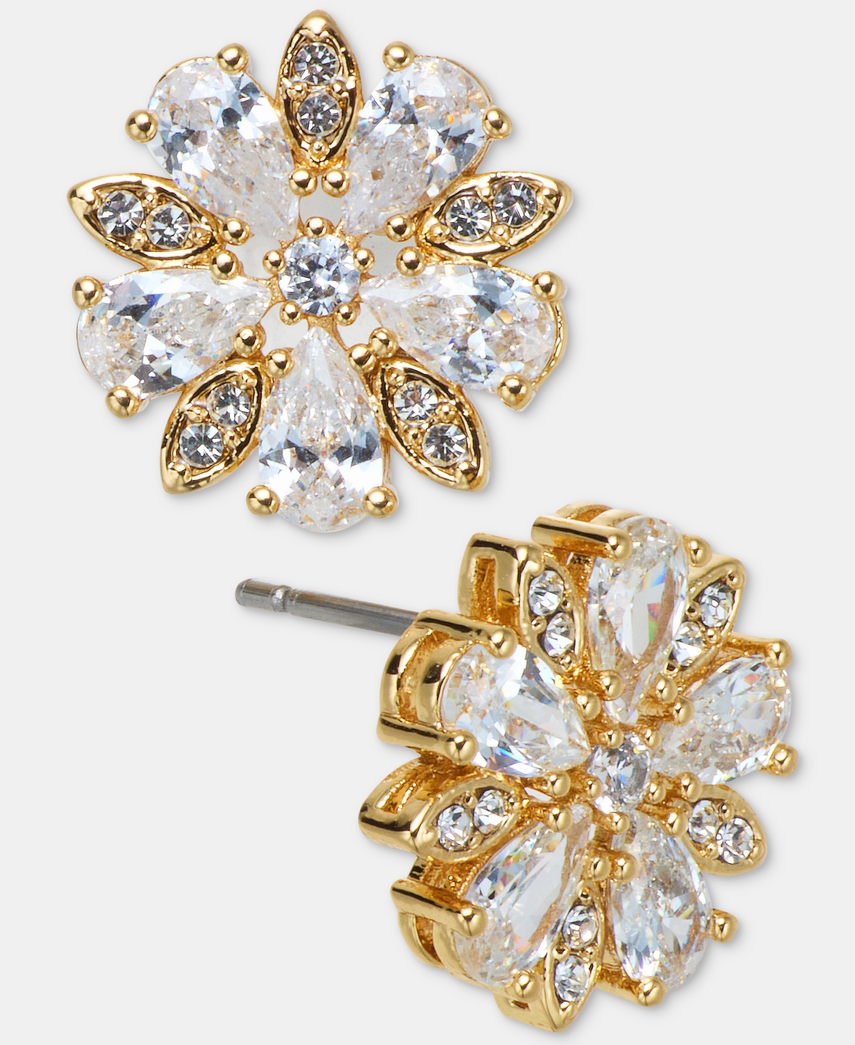 Click here for Marchesa Cubic Zirconia Flower Stud Earrings - Whi... prices