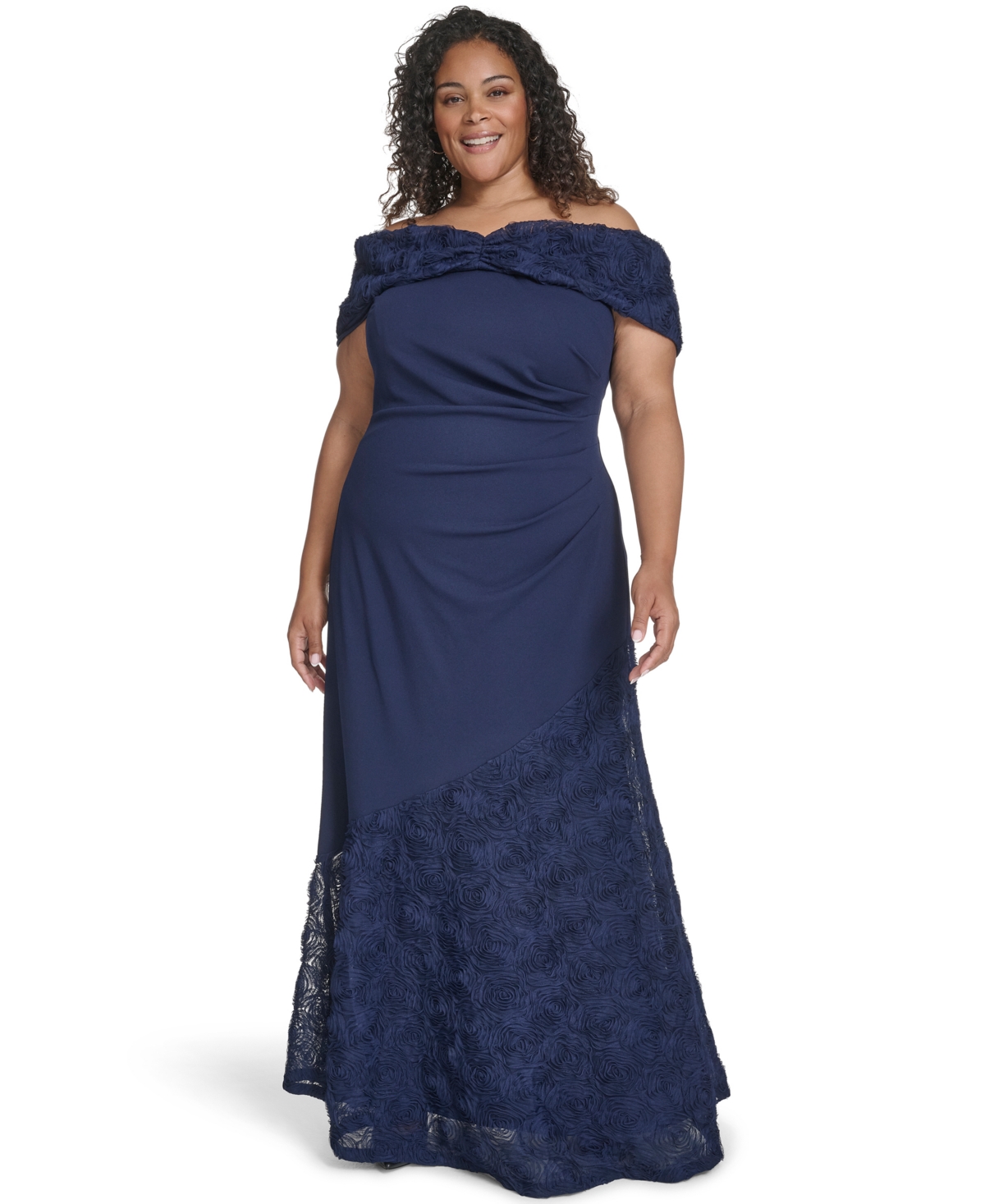 Click here for Eliza J Plus Size Off-The Shoulder Mermaid Gown -... prices