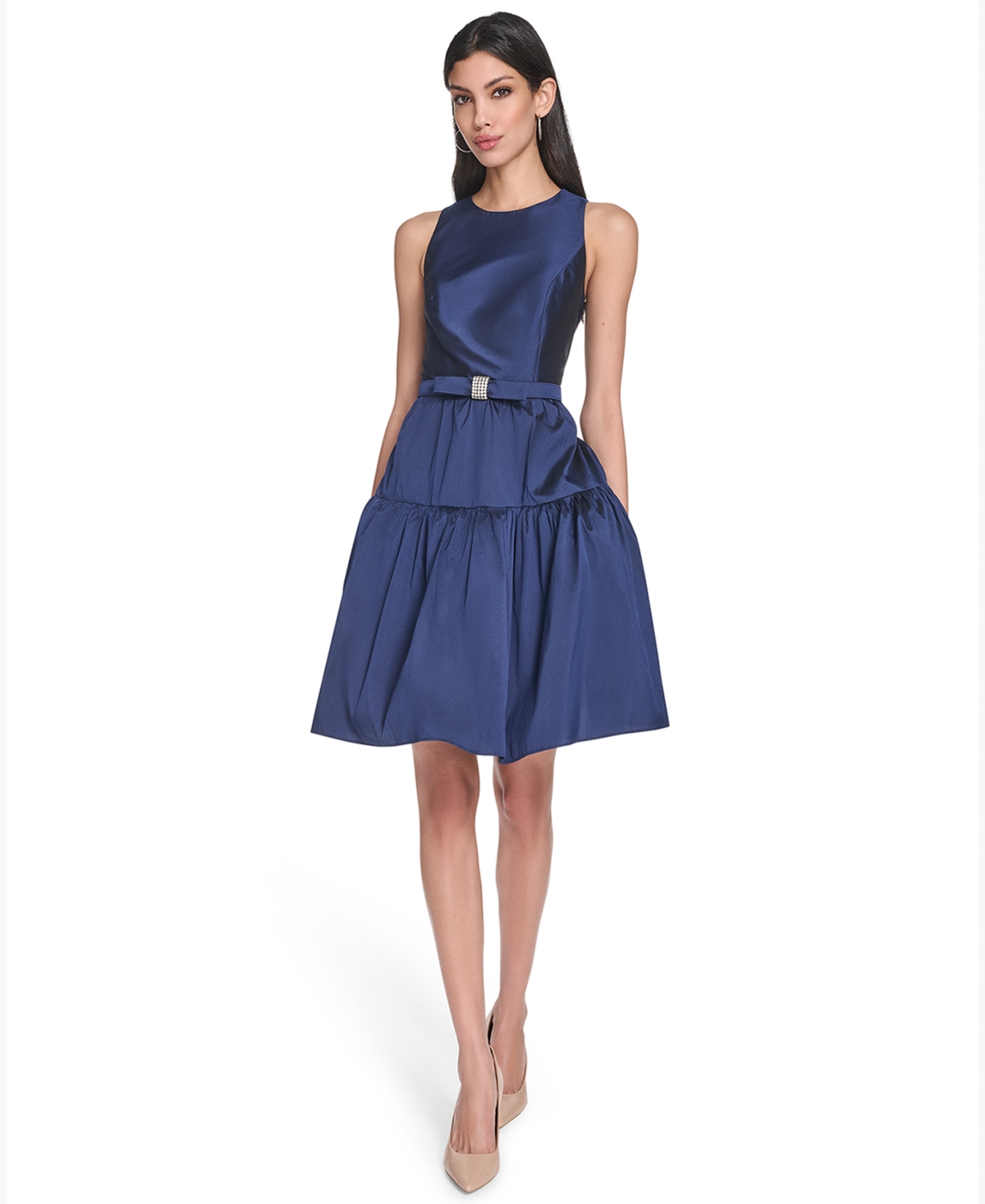 Click here for Eliza J Womens Ruffle Skirt Flounce Dress - Navy prices