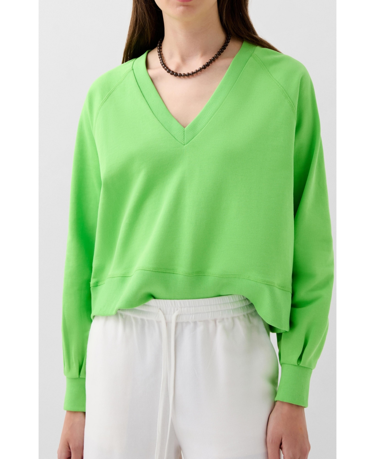 Click here for Scalpers Womens Basic V Fade Sweater - Green prices