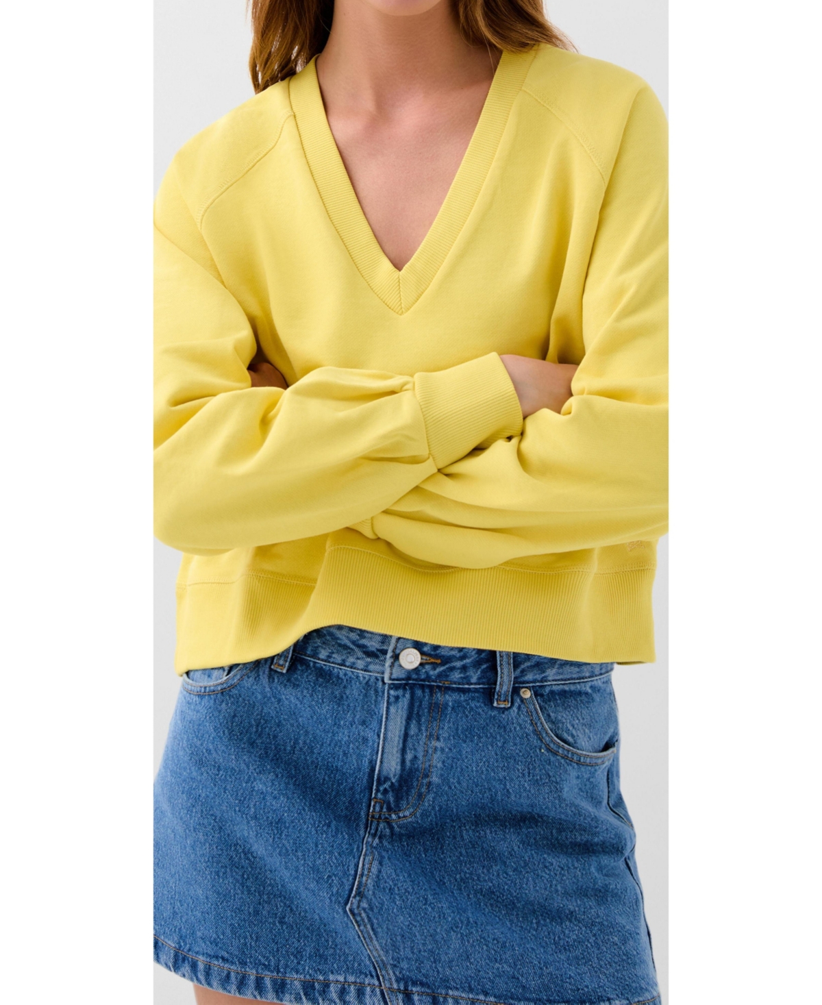 Click here for Scalpers Womens Basic V Fade Sweater - Yellow prices