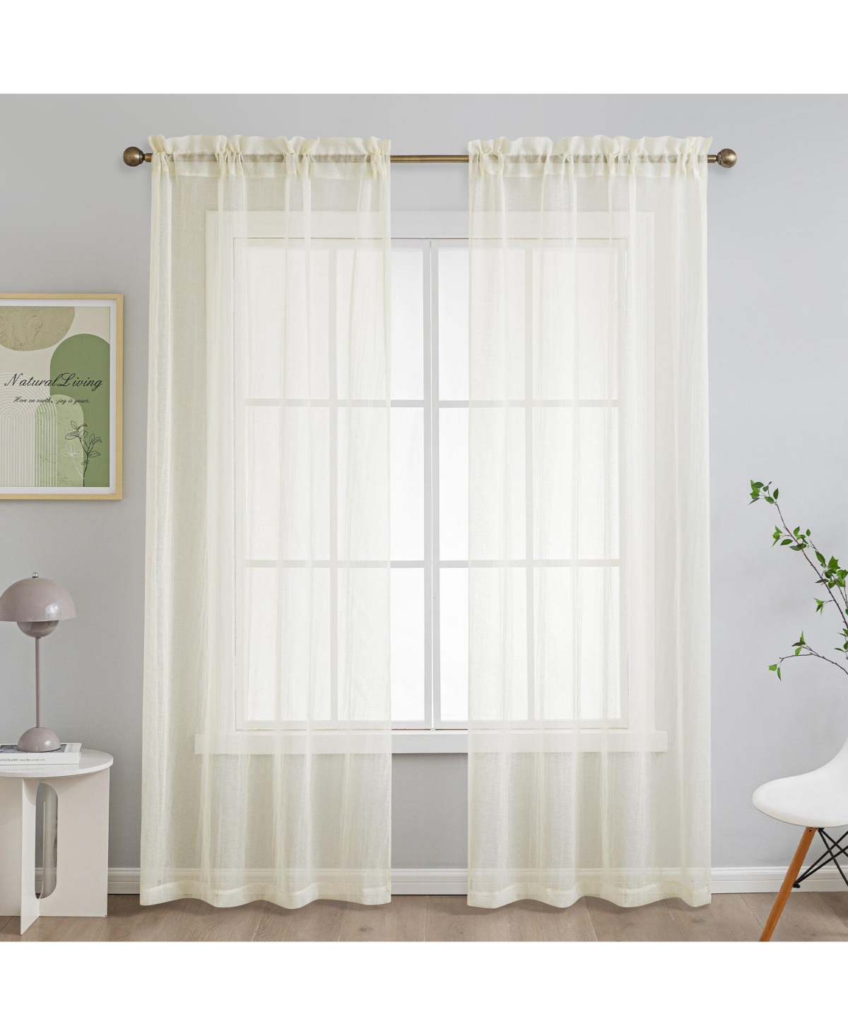 Click here for Awesome Home Crinkle Textured Semi-Sheer Rod Pocke... prices