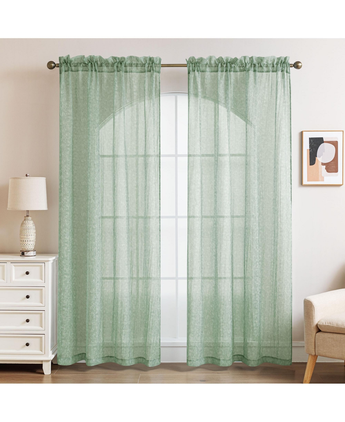 Click here for Awesome Home Crinkle Textured Semi-Sheer Rod Pocke... prices