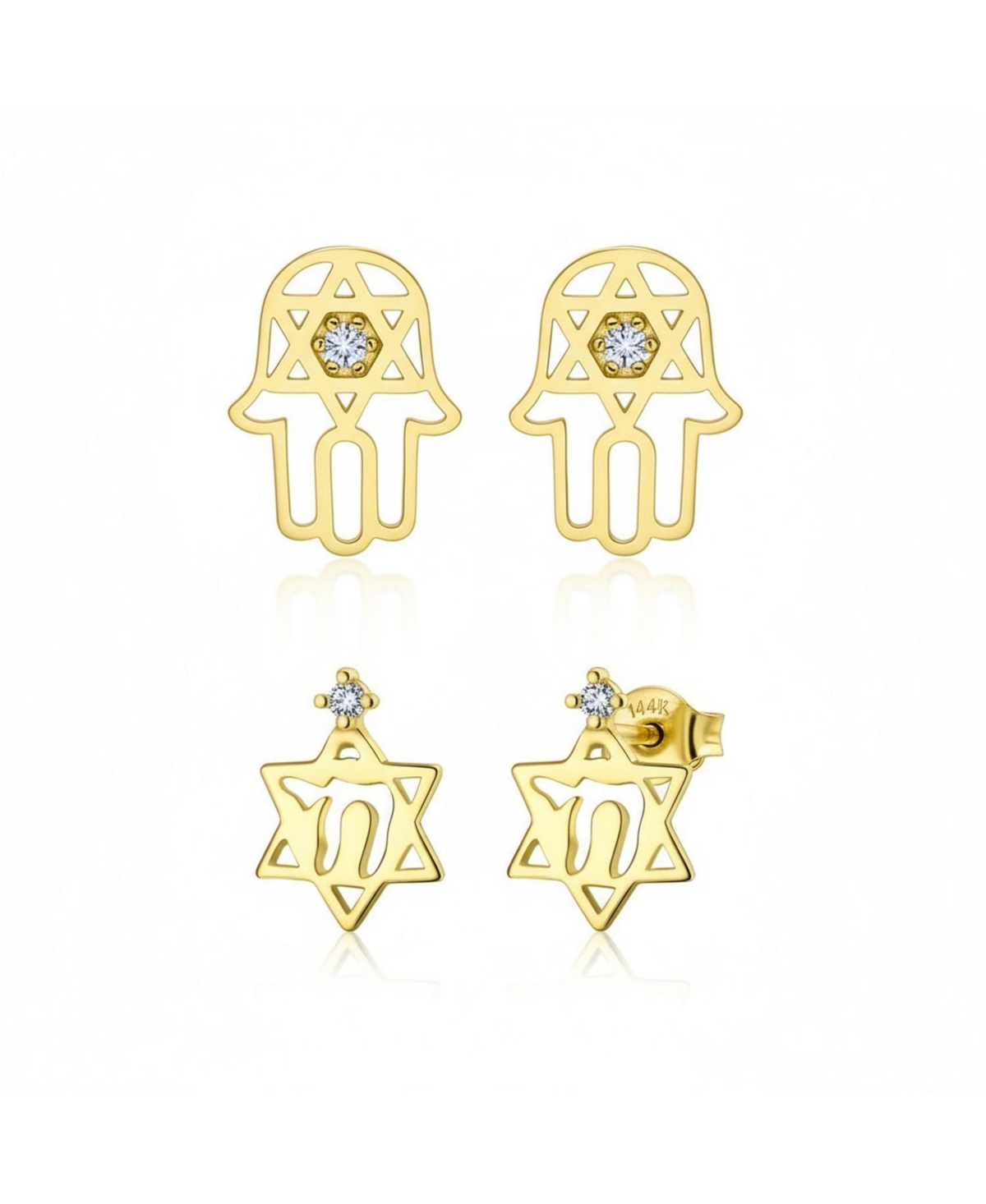 Click here for Bling Jewelry Set of 2 Tiny Judaic Jewelry Cz Acce... prices