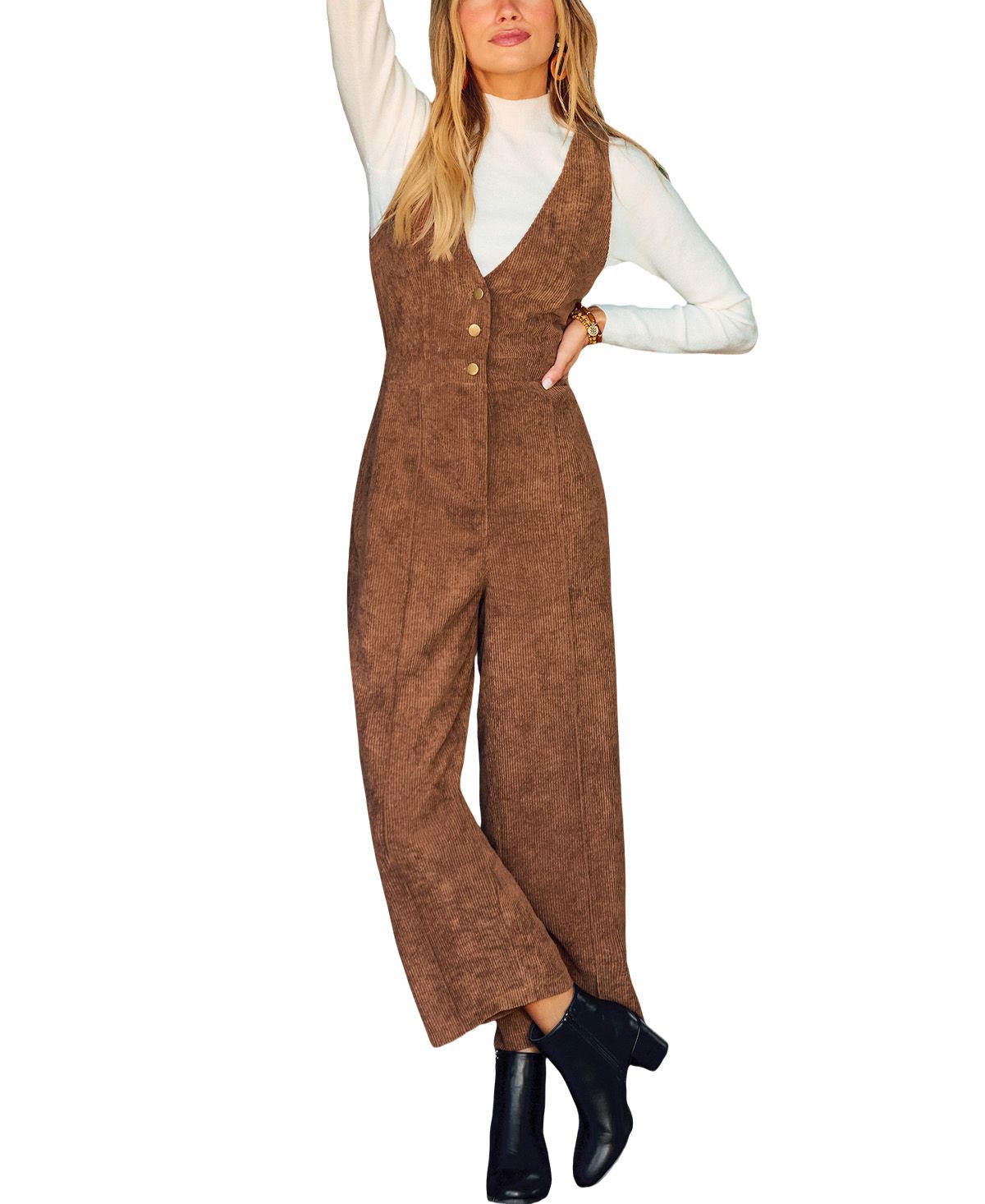 Click here for Cupshe Womens Dakota Brown Jumpsuit - Brown prices