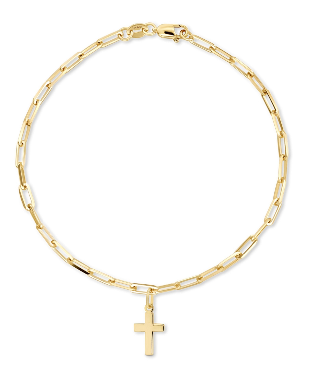 Click here for Devata Cross Charm with Paperclip Chain Bracelet i... prices