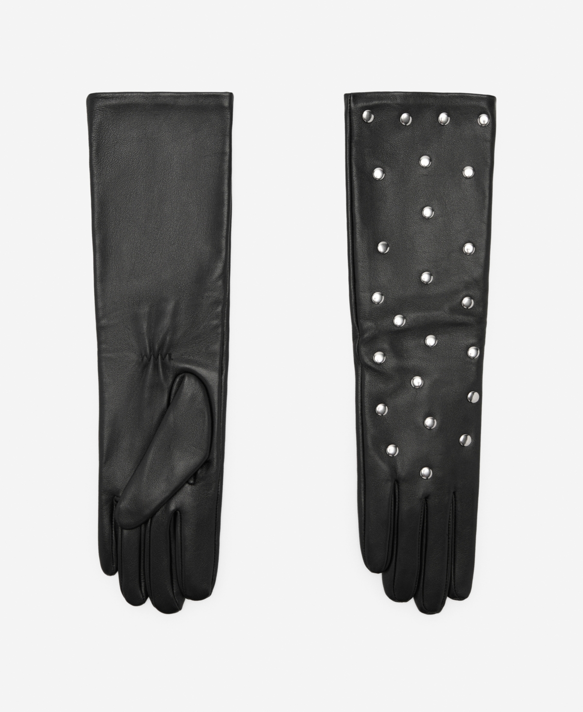 Click here for Mango Womens Studded Leather Gloves - Black prices