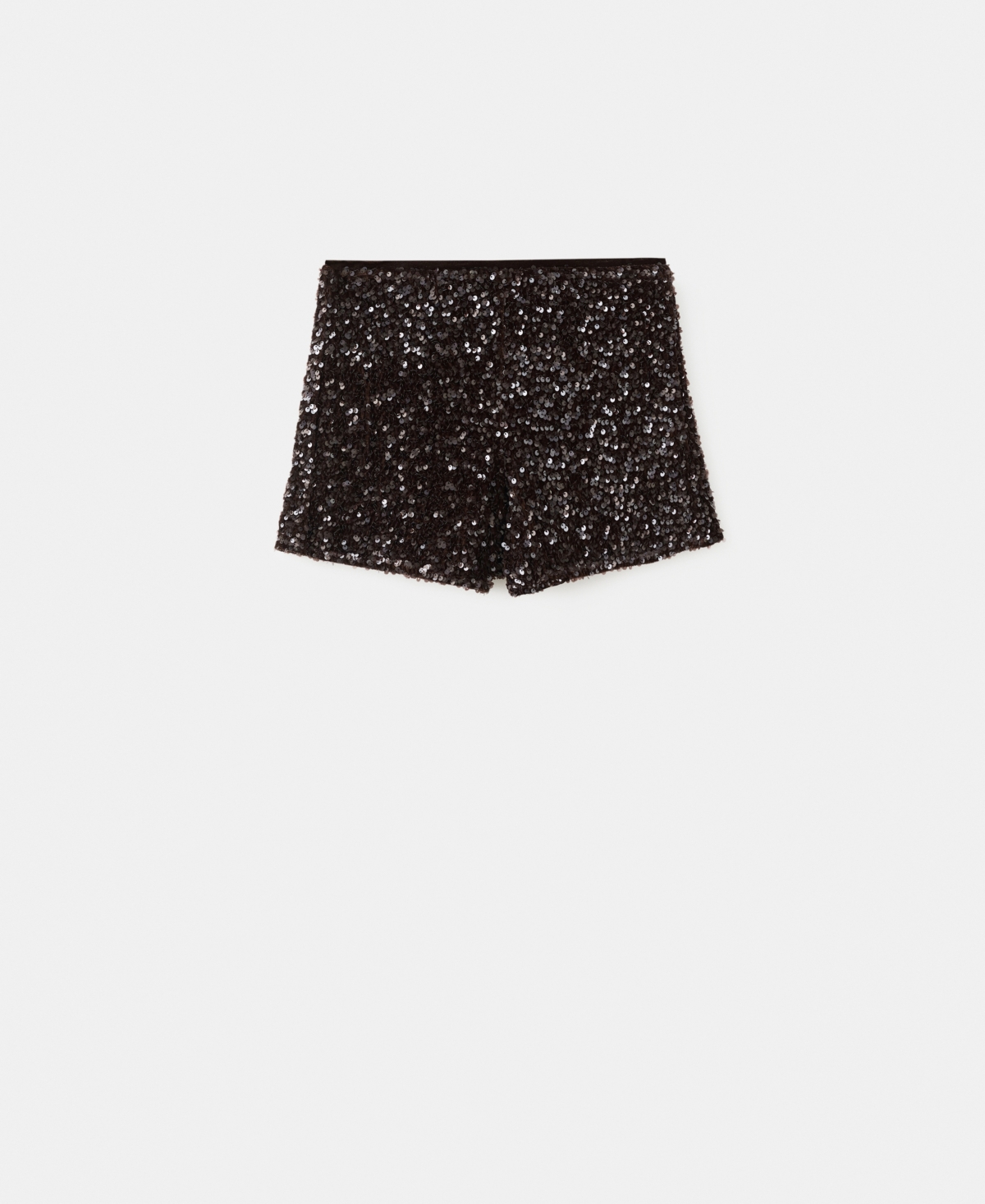 Click here for Mango Womens Sequins Velvet Shorts - Chocolate prices