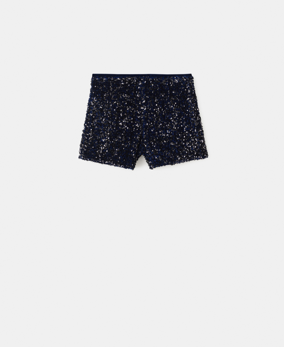 Click here for Mango Womens Sequins Velvet Shorts - Navy prices