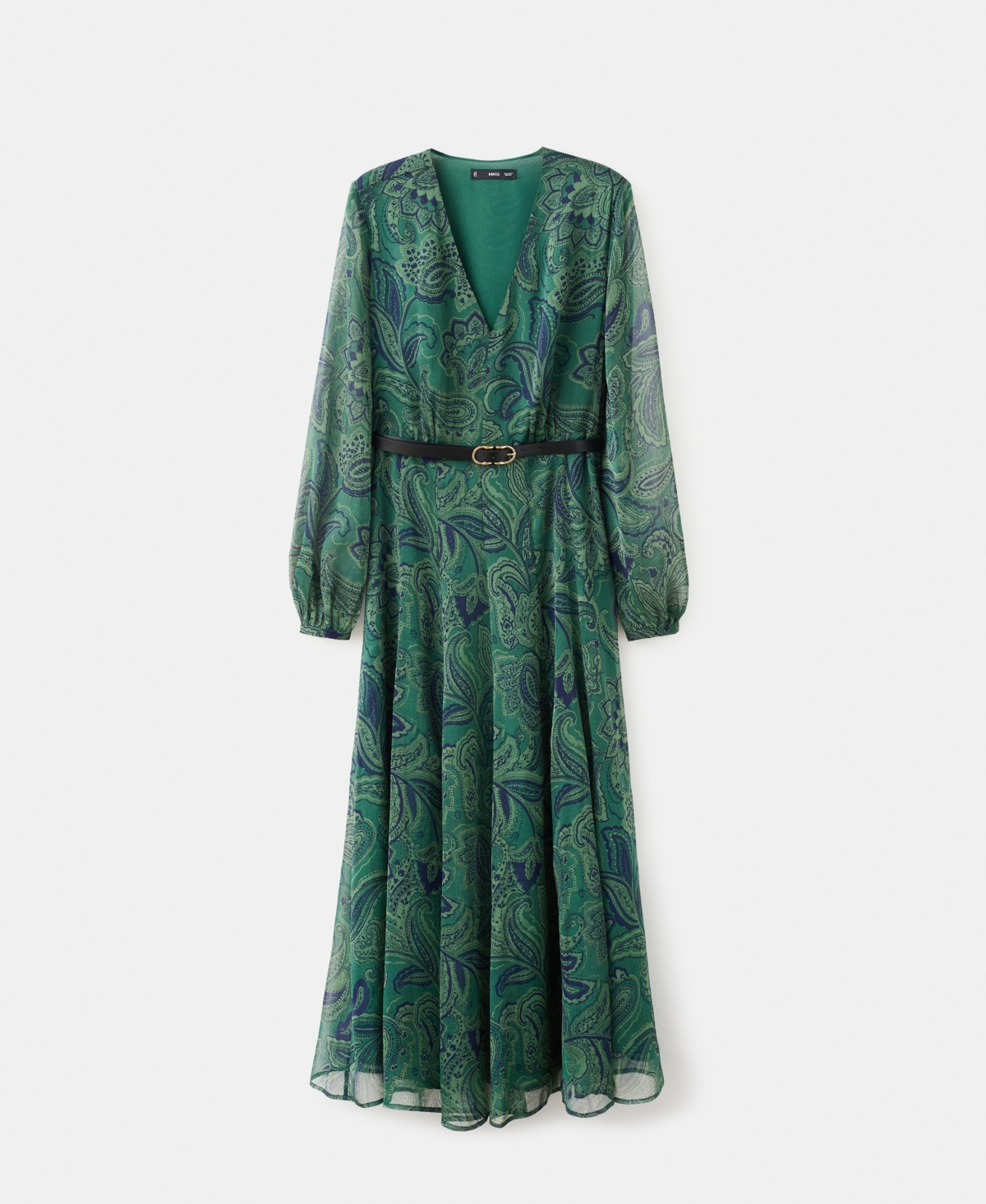 Click here for Mango Womens Belt Printed Dress - Green prices