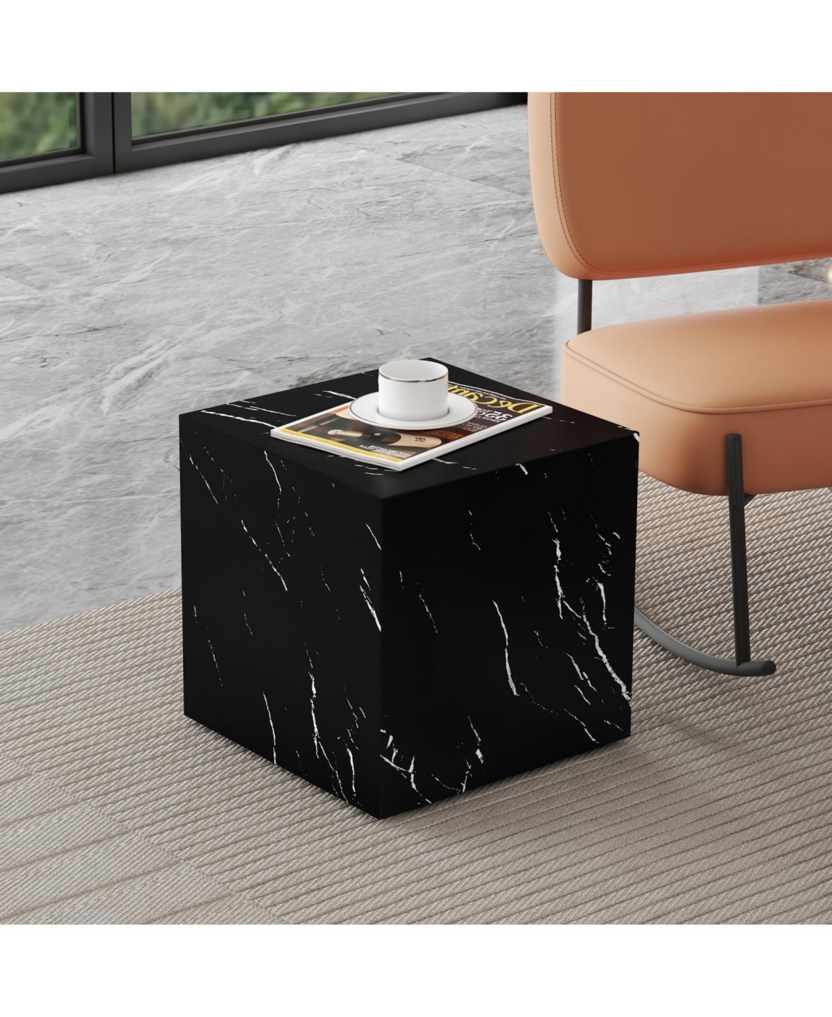 Click here for Streamdale 15.7" Black Marble Mdf Coffee Tabl... prices