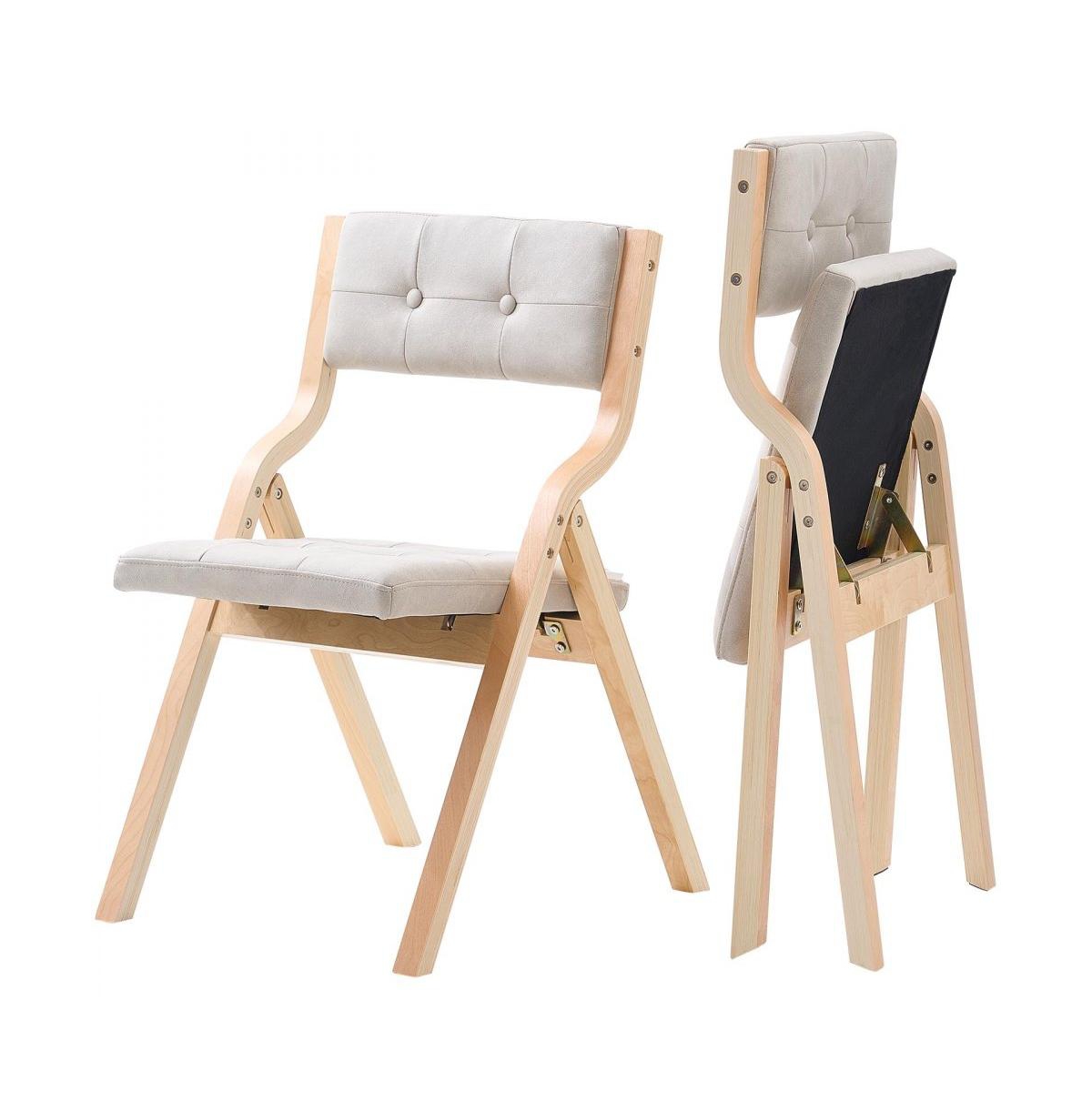 Click here for Slickblue Set of 2 Wooden Folding Chairs with Soft... prices