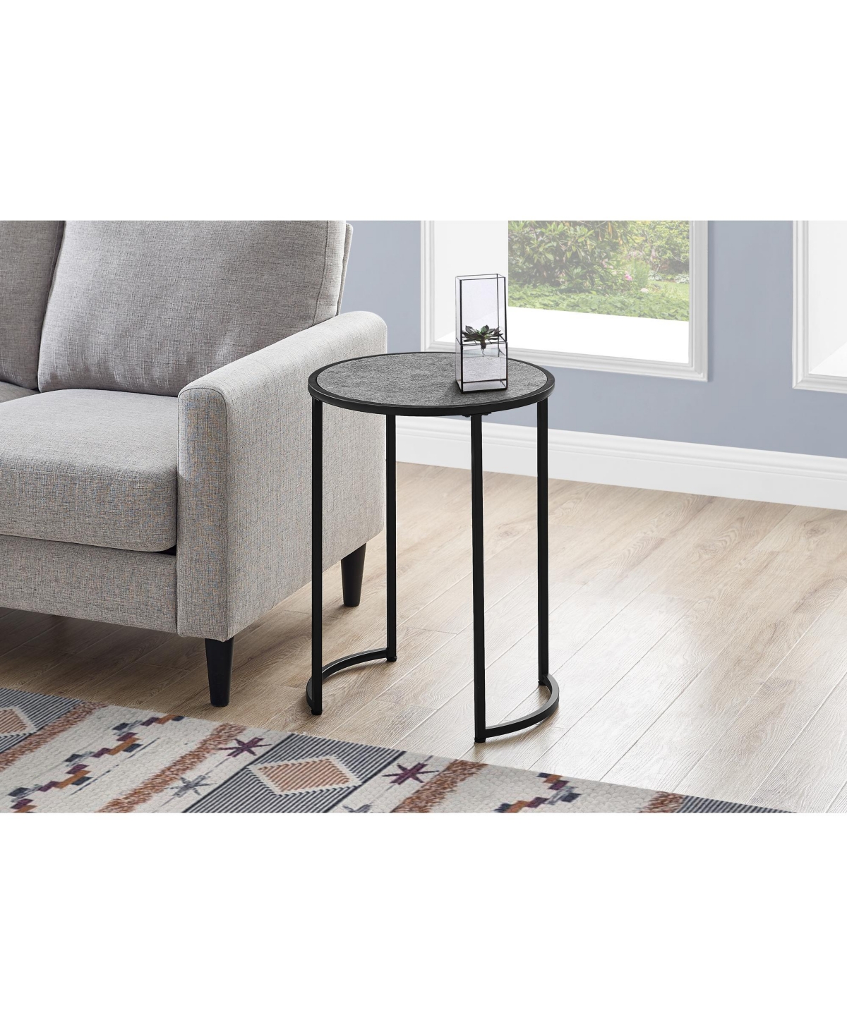 Click here for Lovmor Contemporary Round Accent Table with Grey L... prices