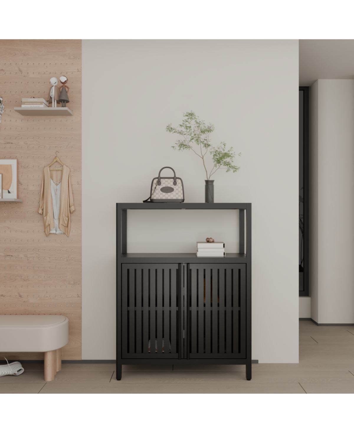 Click here for Streamdale Furniture Black Bamboo Storage Cabinet... prices