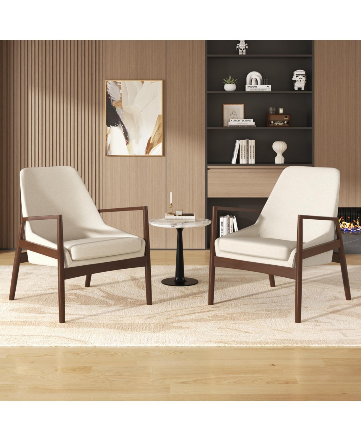 Click here for Streamdale Pu Leather Accent Chairs (Set of 2) - B... prices