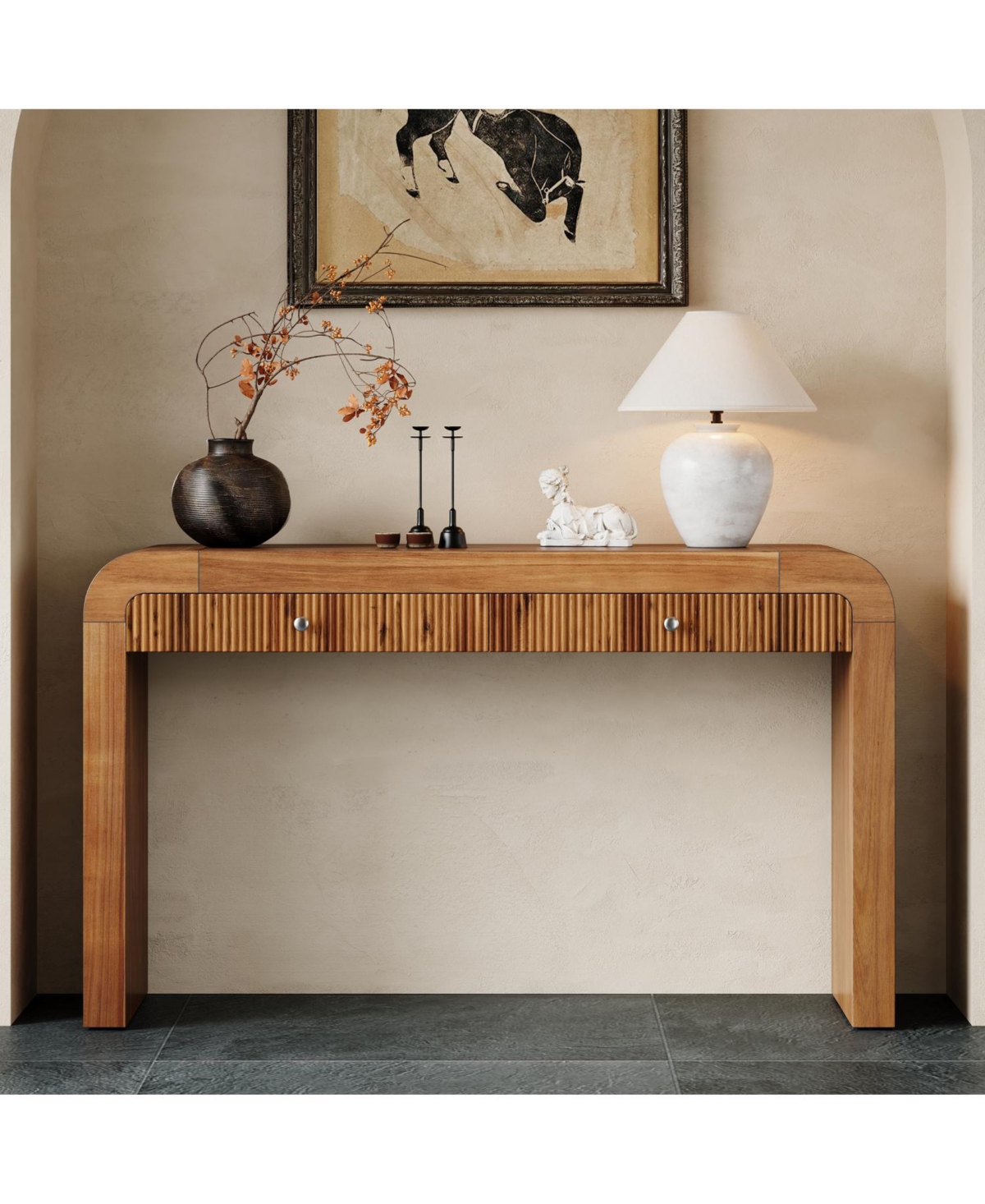 Click here for Streamdale Furniture Rustic Console Table Fluted D... prices