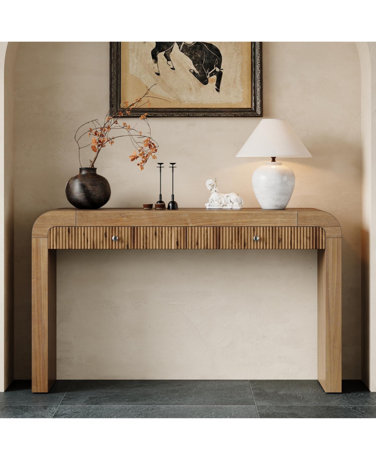 Click here for Streamdale Furniture Rustic Console Table Fluted D... prices