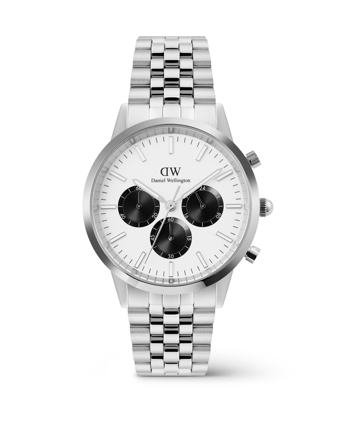 Click here for Daniel Wellington Mens Chronograph Silver-Tone Sta... prices