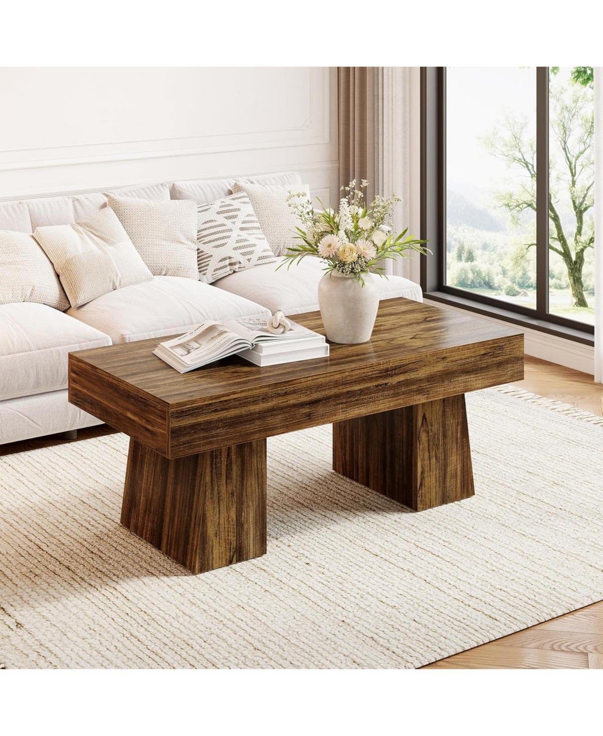 Click here for Tribesigns Farmhouse Coffee Table  47 Inch Wooden... prices