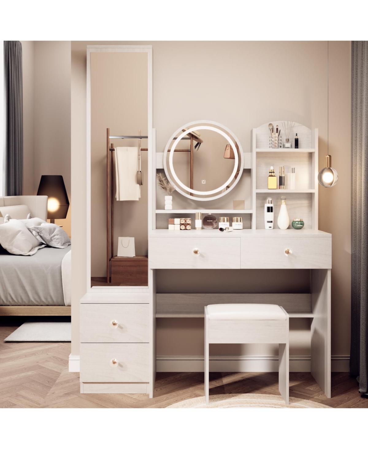 Click here for Streamdale Furniture Vanity Table with Mirror & Le... prices