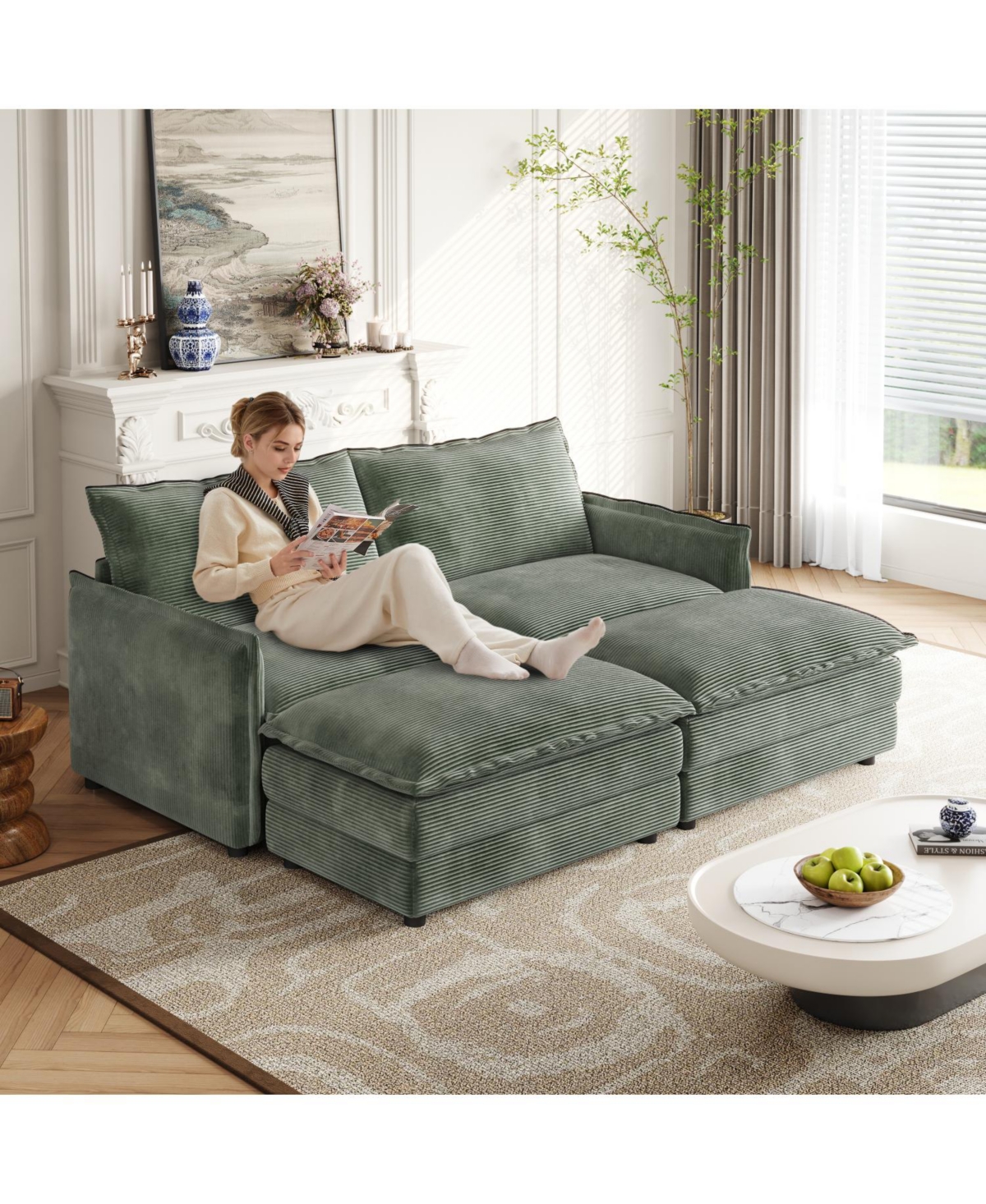 Click here for Streamdale Furniture Corduroy 2-Seater Sofa with F... prices