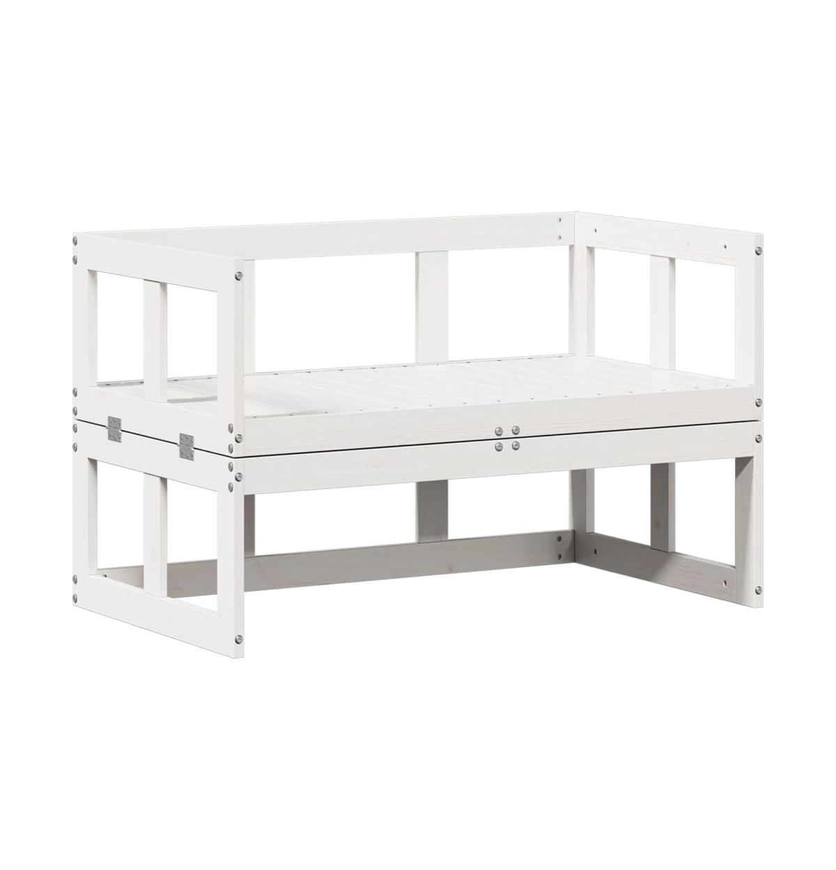 Click here for vidaXL Garden Sofa Bench White Solid Pine Wood Dou... prices