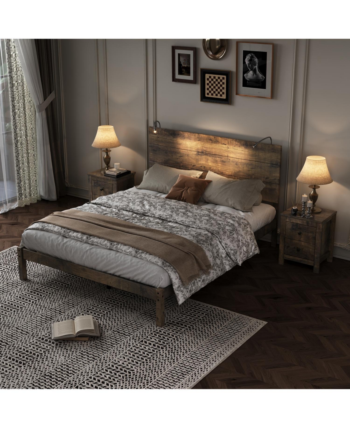 Click here for Streamdale Furniture Farmhouse Queen Bed Set with... prices